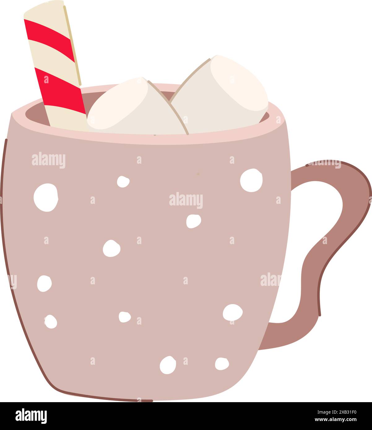 cocoa marshmallow cup cartoon vector illustration Stock Vector Image ...
