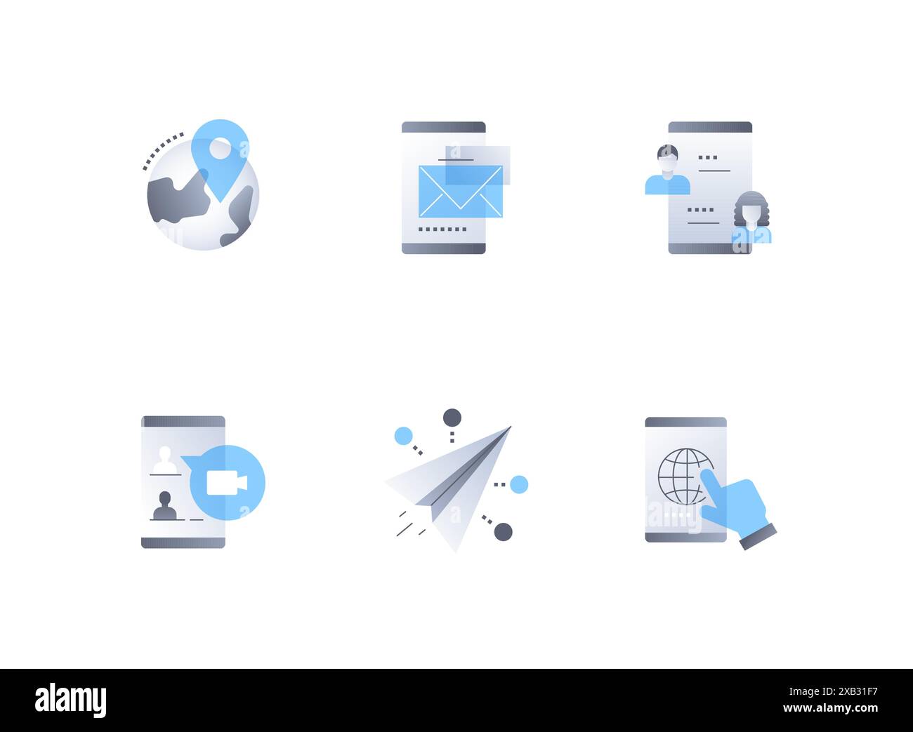 Envelope planet avatar man woman hi-res stock photography and images ...