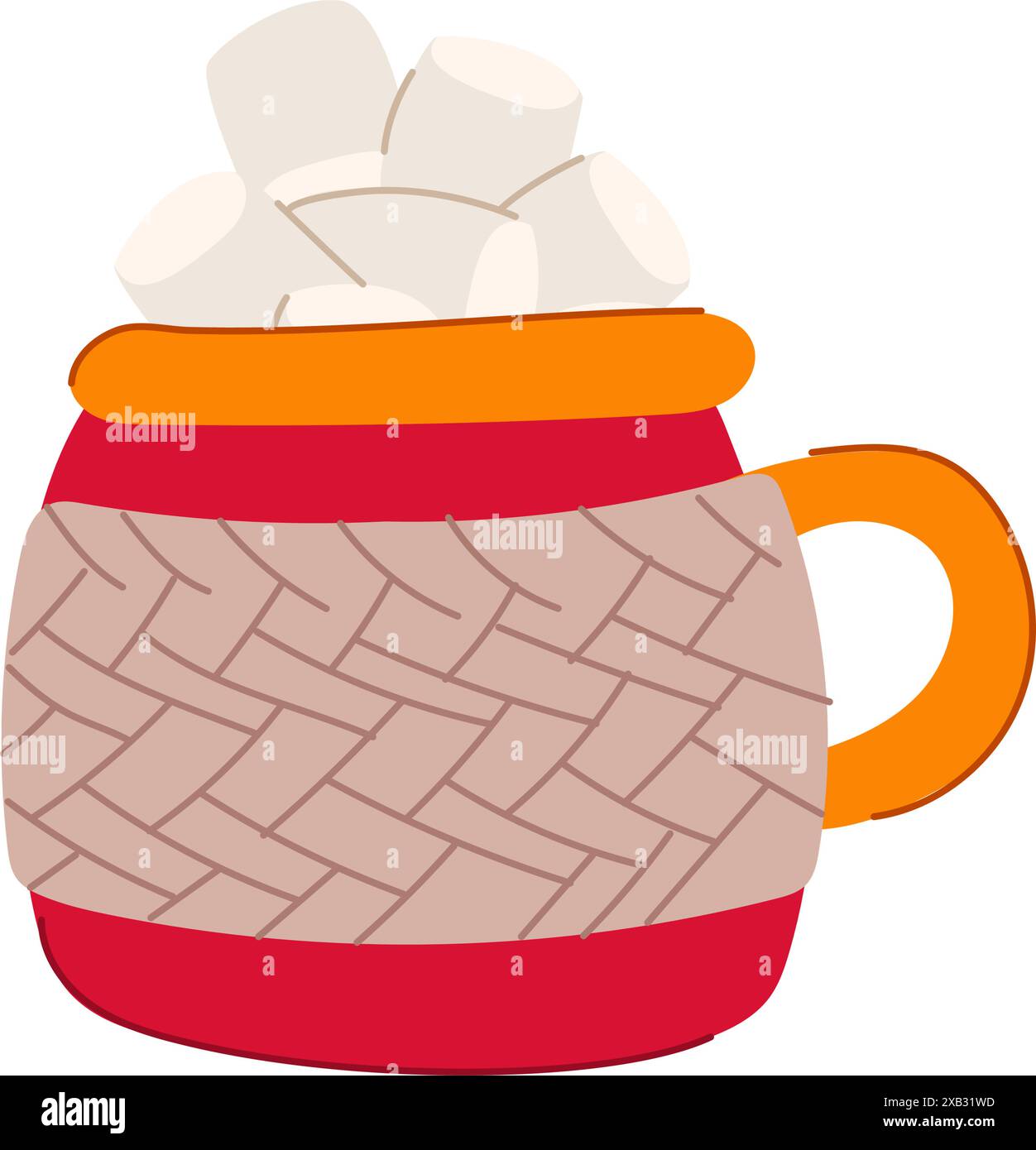 winter marshmallow cup cartoon vector illustration Stock Vector Image ...