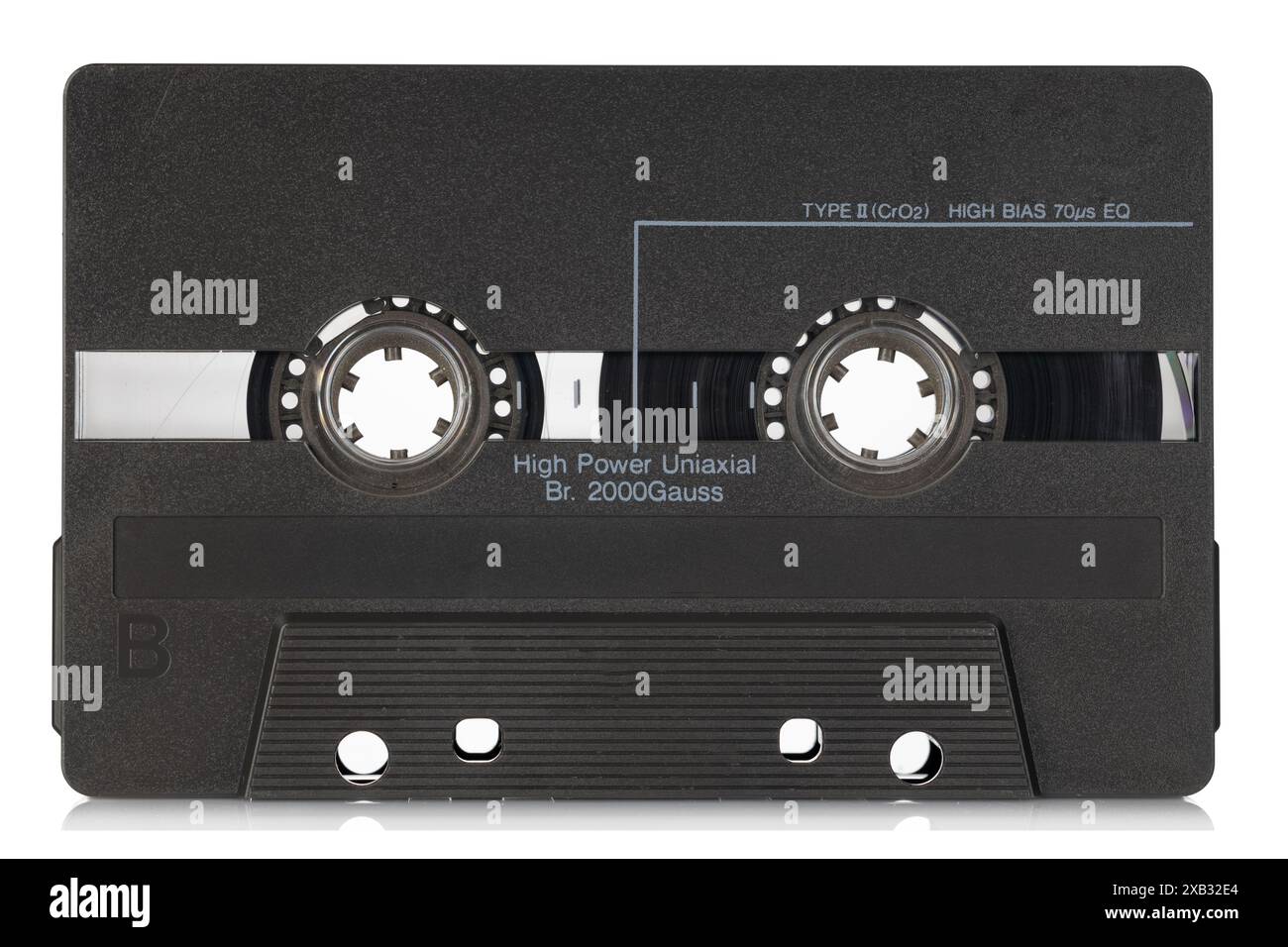 Black Cassette Tape with High Power Uniaxial Stock Photo - Alamy