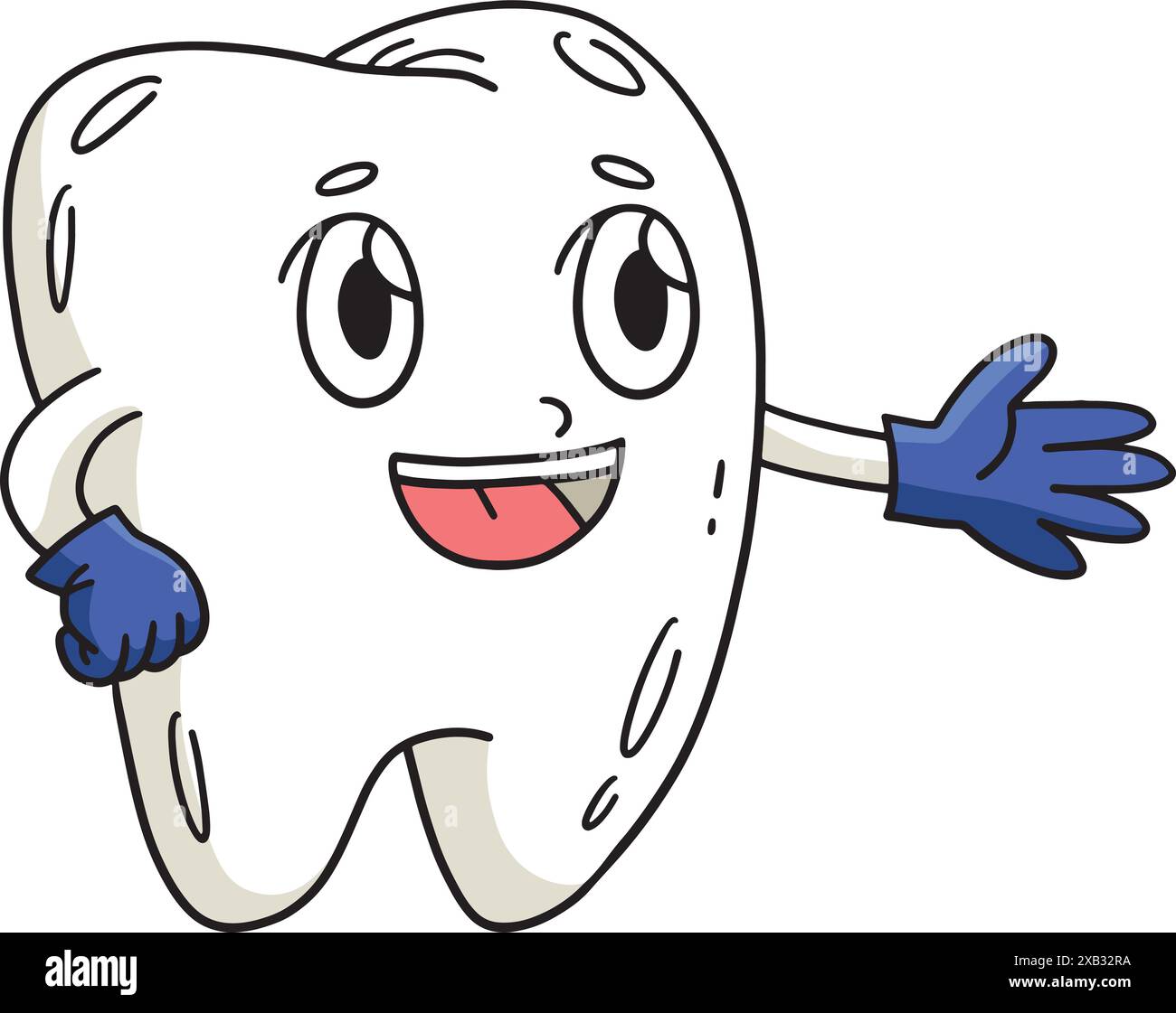 Dental Care Giant Smiling Tooth Cartoon Clipart Stock Vector Image ...
