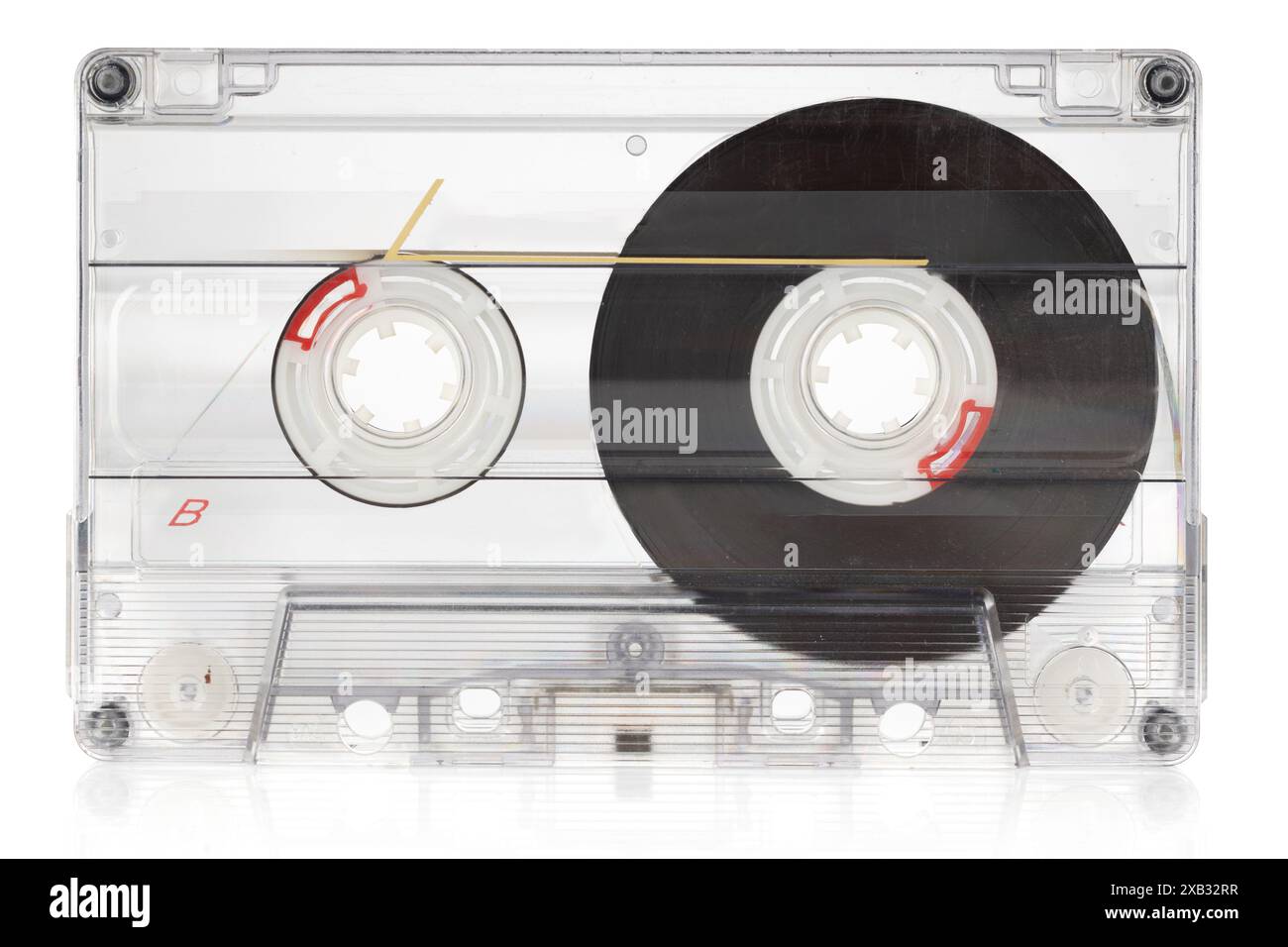 Clear Cassette Tape with White Spool Stock Photo - Alamy