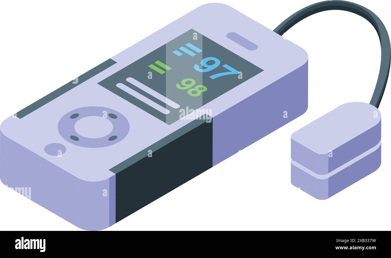 Modern portable pulse oximeter measuring blood oxygen saturation level ...