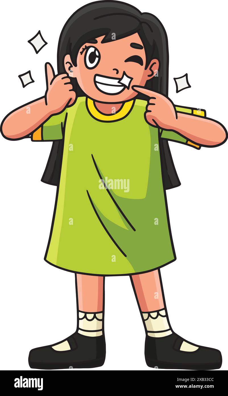 Dental Care Child with Sparkling Teeth Clipart Stock Vector Image & Art ...