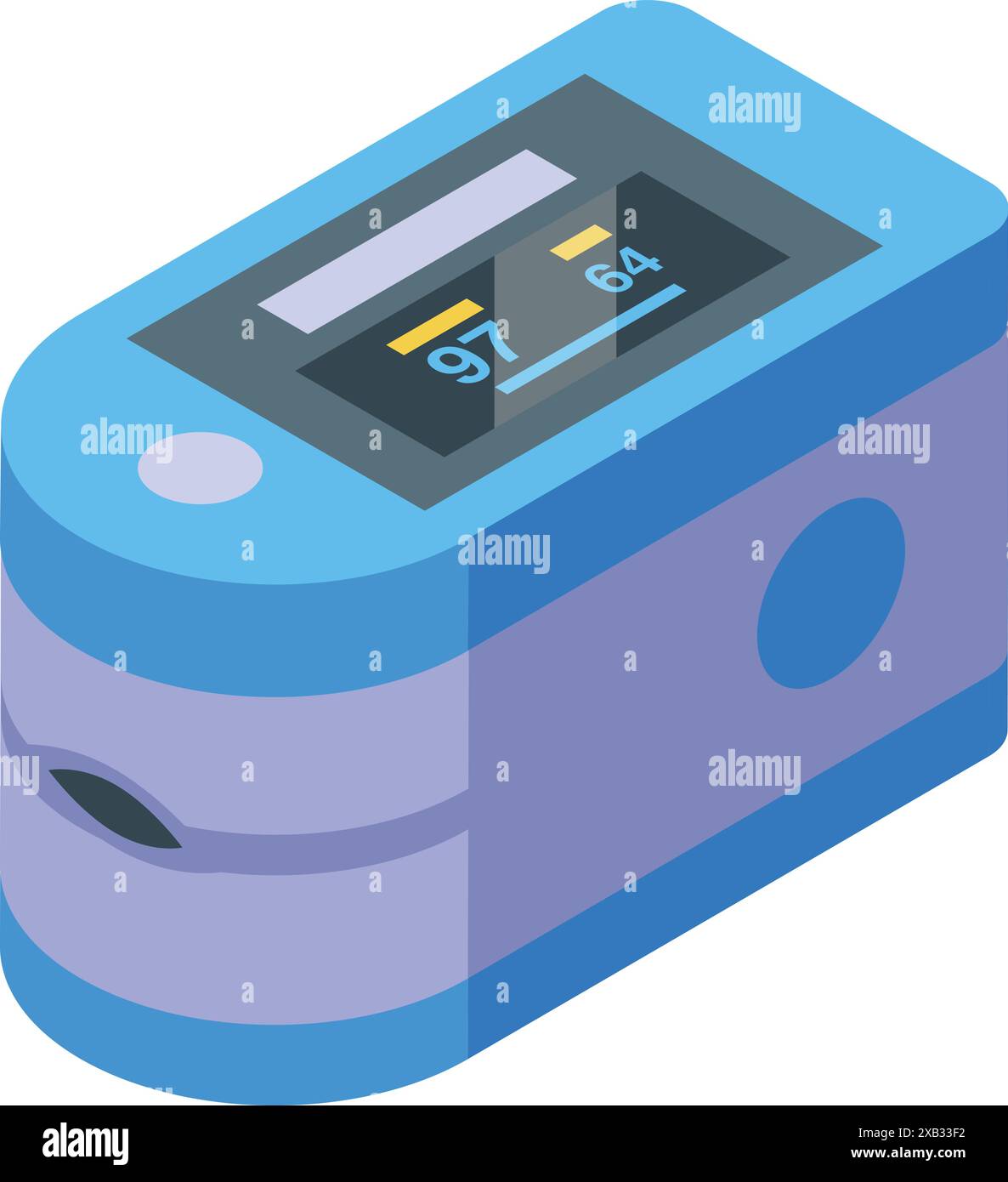 Digital pulse oximeter measuring blood oxygen saturation and pulse rate ...