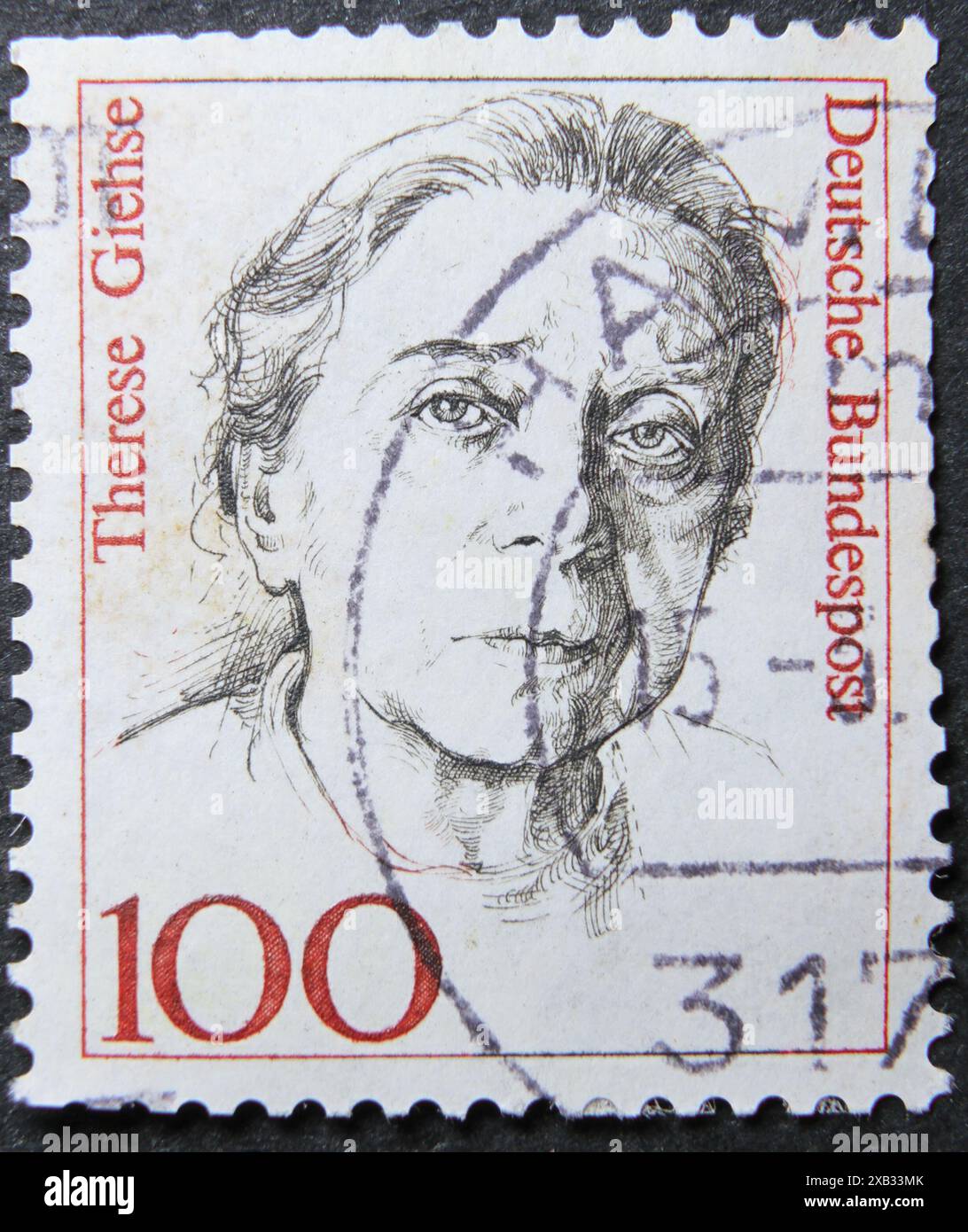 ISTANBUL, TURKEY - JANUARY 24, 2021: German stamp shows Therese Giehse ...