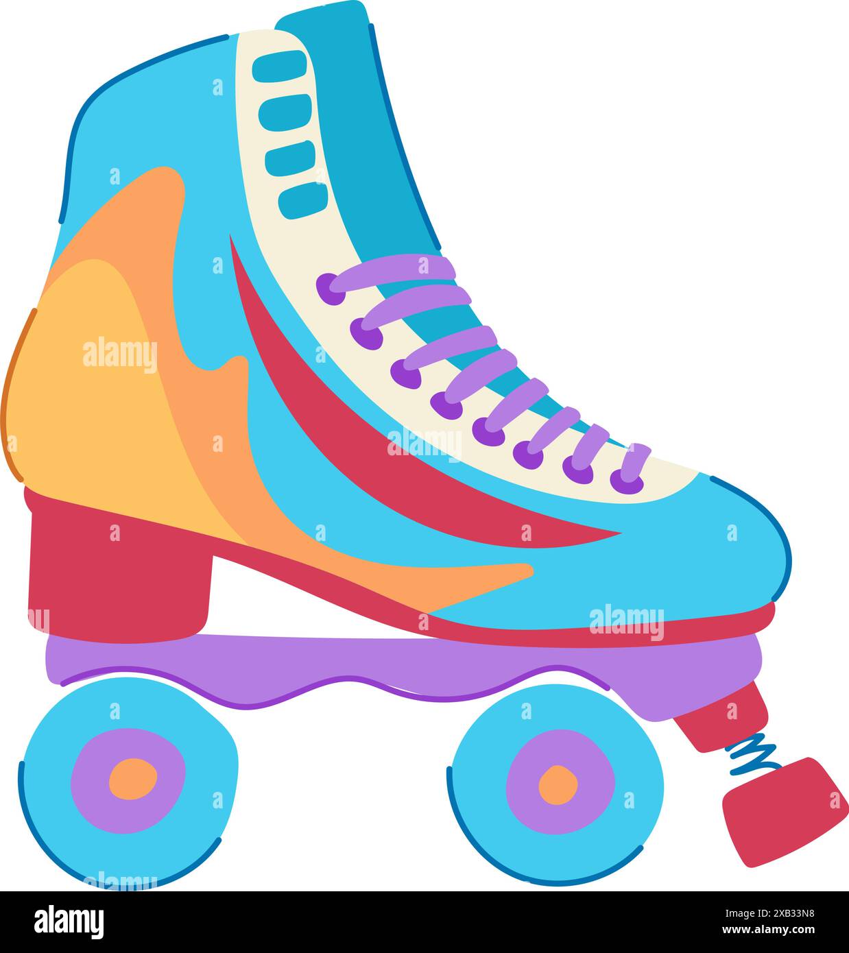 boot roller skate cartoon vector illustration Stock Vector Image & Art ...
