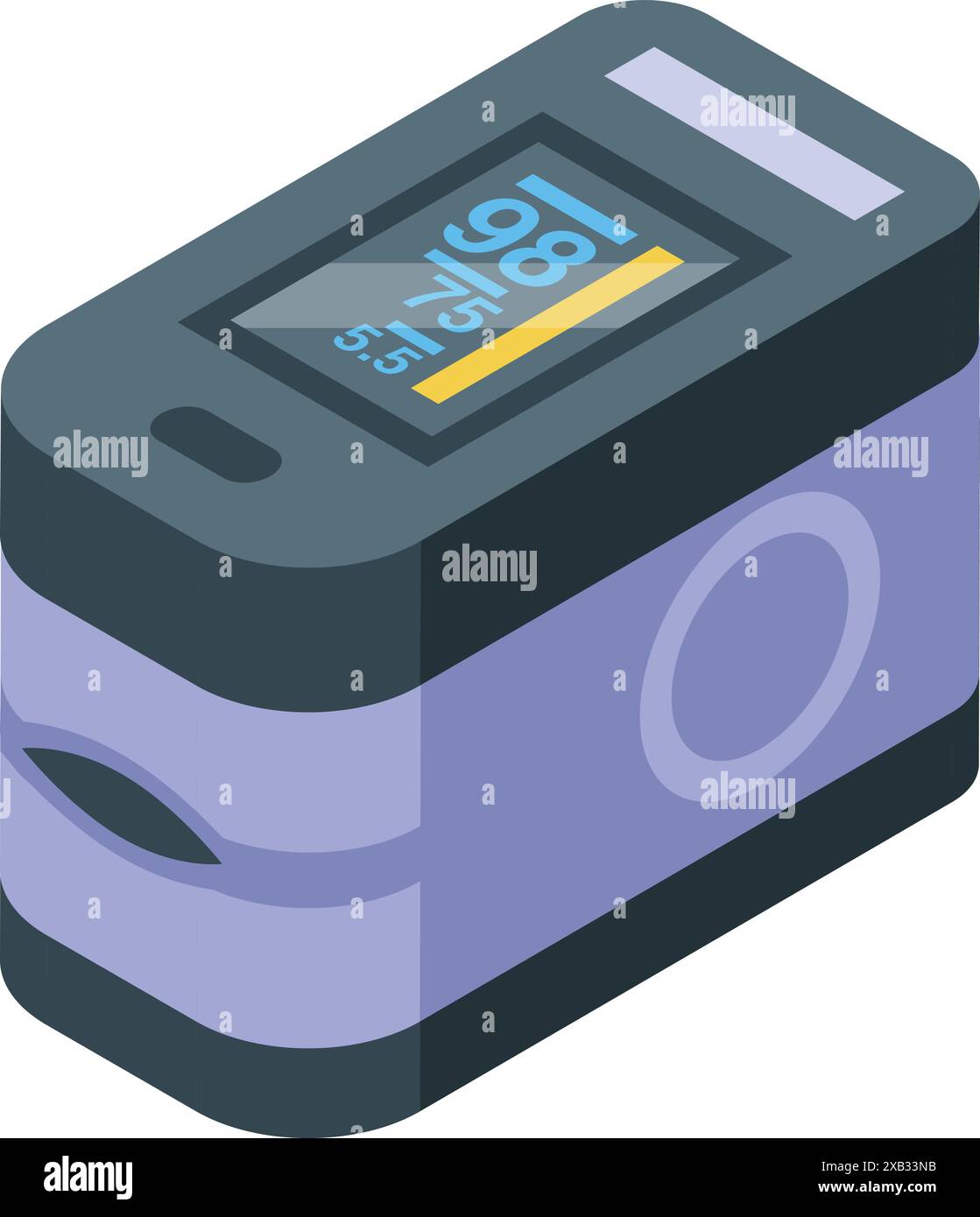 Digital pulse oximeter is being used to measure blood oxygen saturation level Stock Vector Image ...