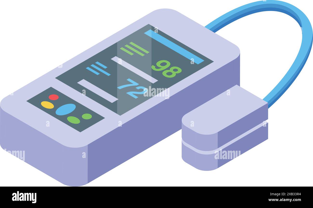 Digital pulse oximeter displaying blood oxygen saturation level Stock Vector Image & Art - Alamy