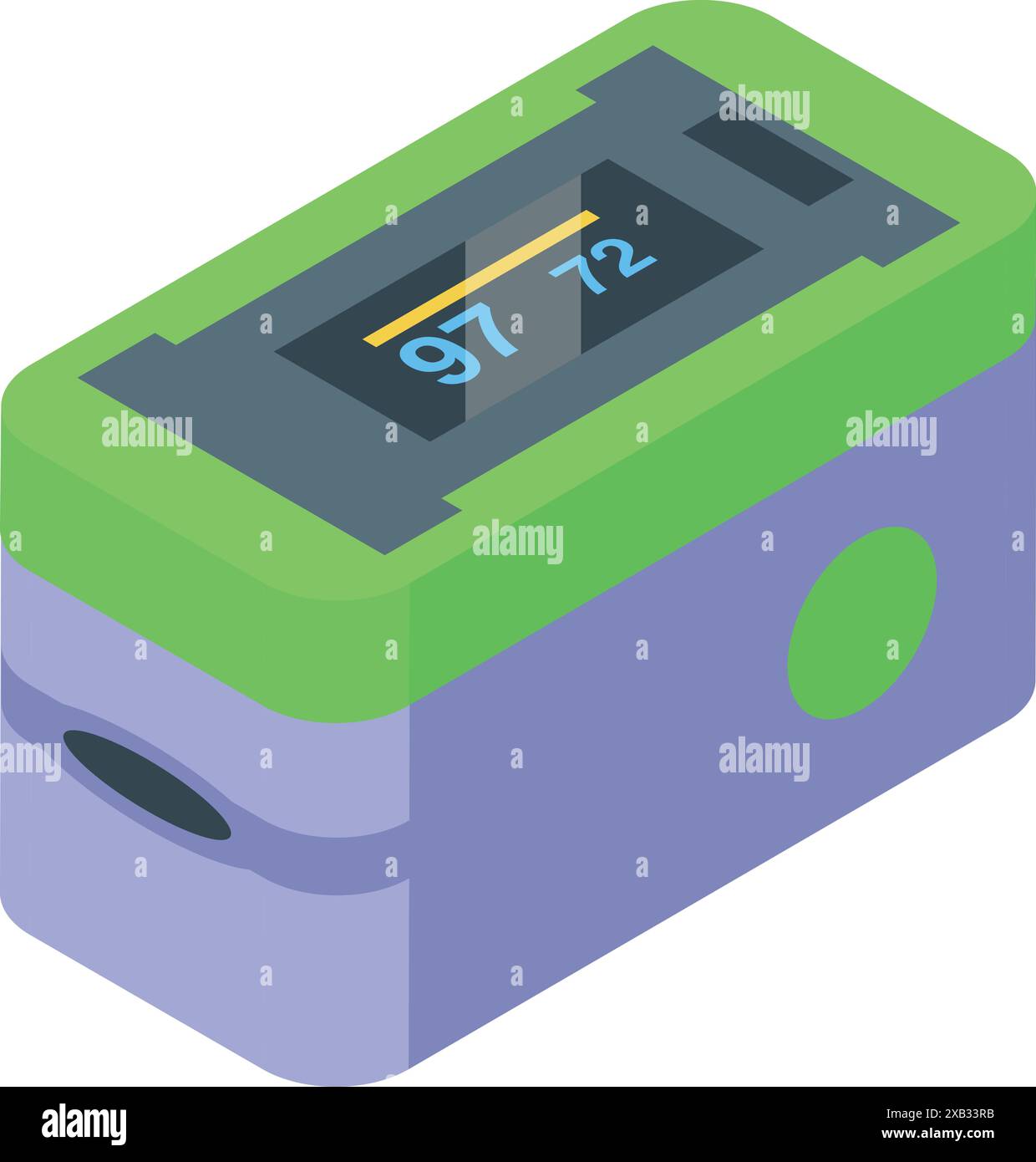 Pulse oximeter displaying heart rate and blood oxygen saturation Stock ...