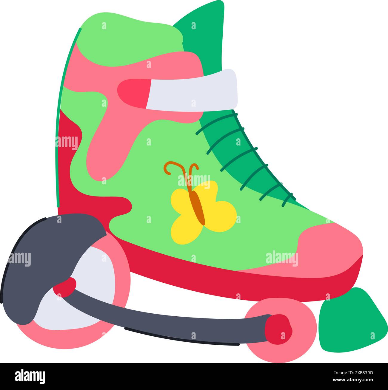 vintage roller skate cartoon vector illustration Stock Vector Image ...
