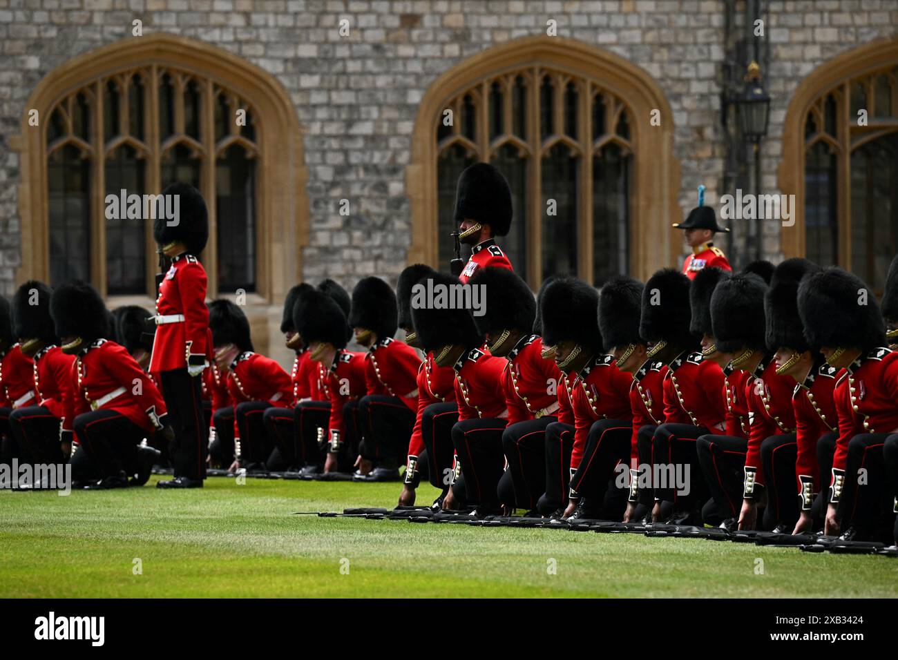 Soldiers from the Irish Guards during a ceremony for the presentation ...