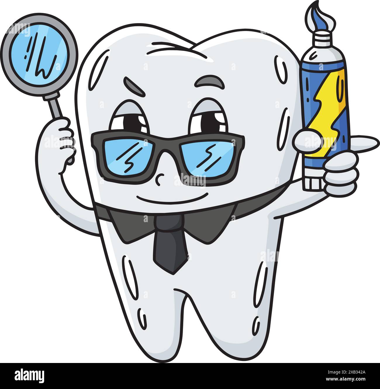 Dental Care Tooth Dentist Cartoon Colored Clipart Stock Vector Image ...