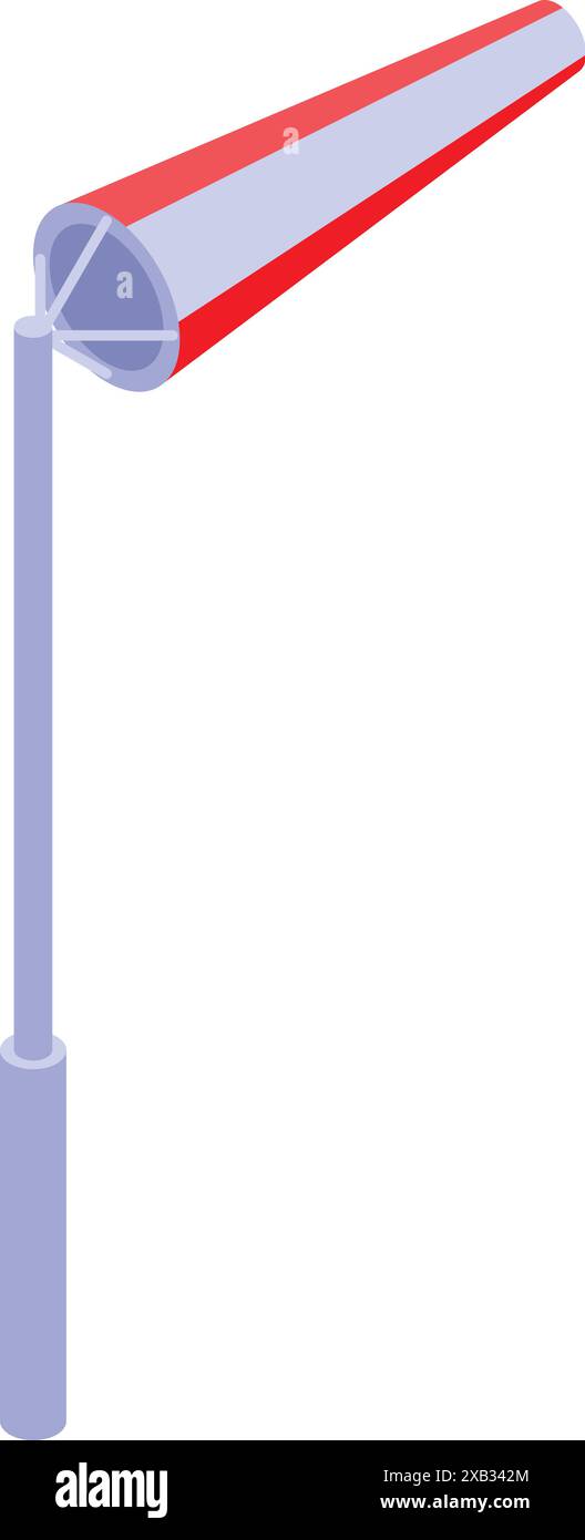 Red and white windsock showing wind direction and strength on metal ...