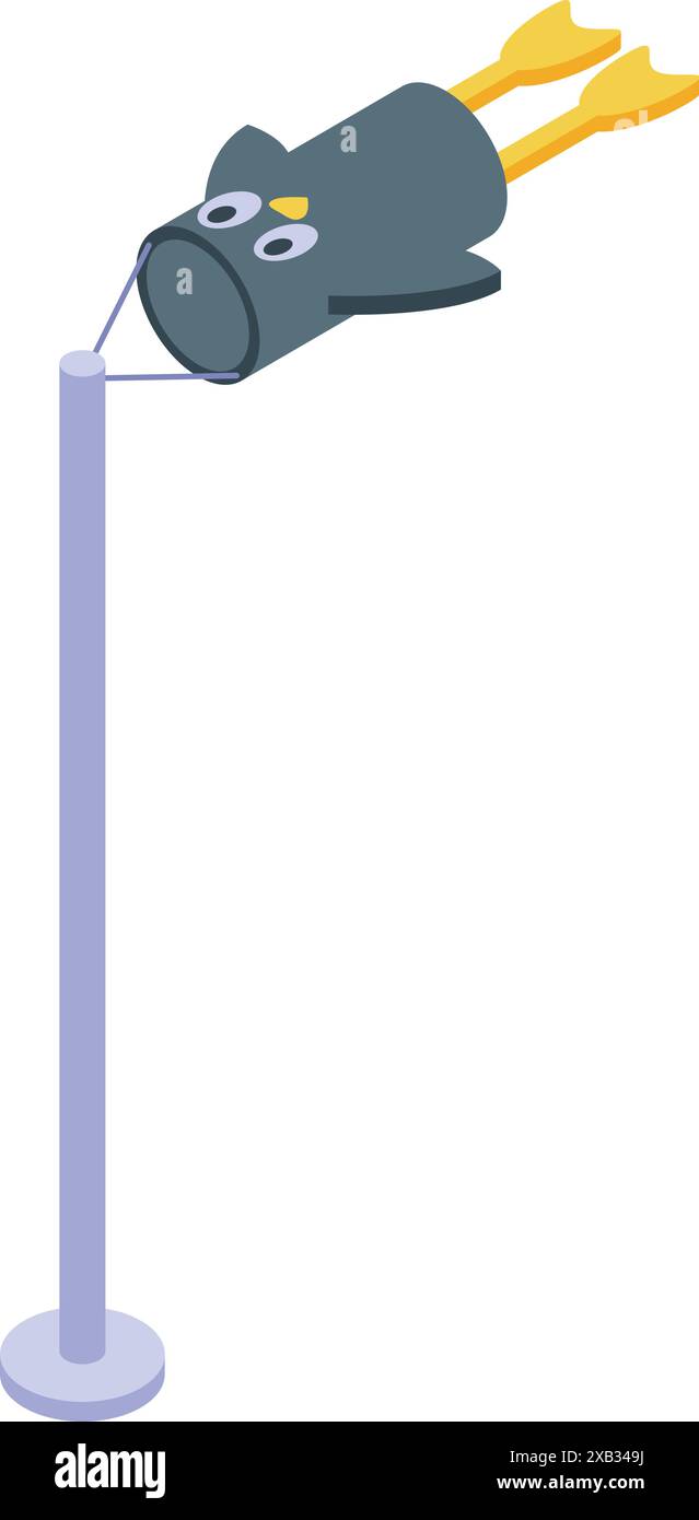 Black and yellow bird windsock showing the wind direction Stock Vector ...