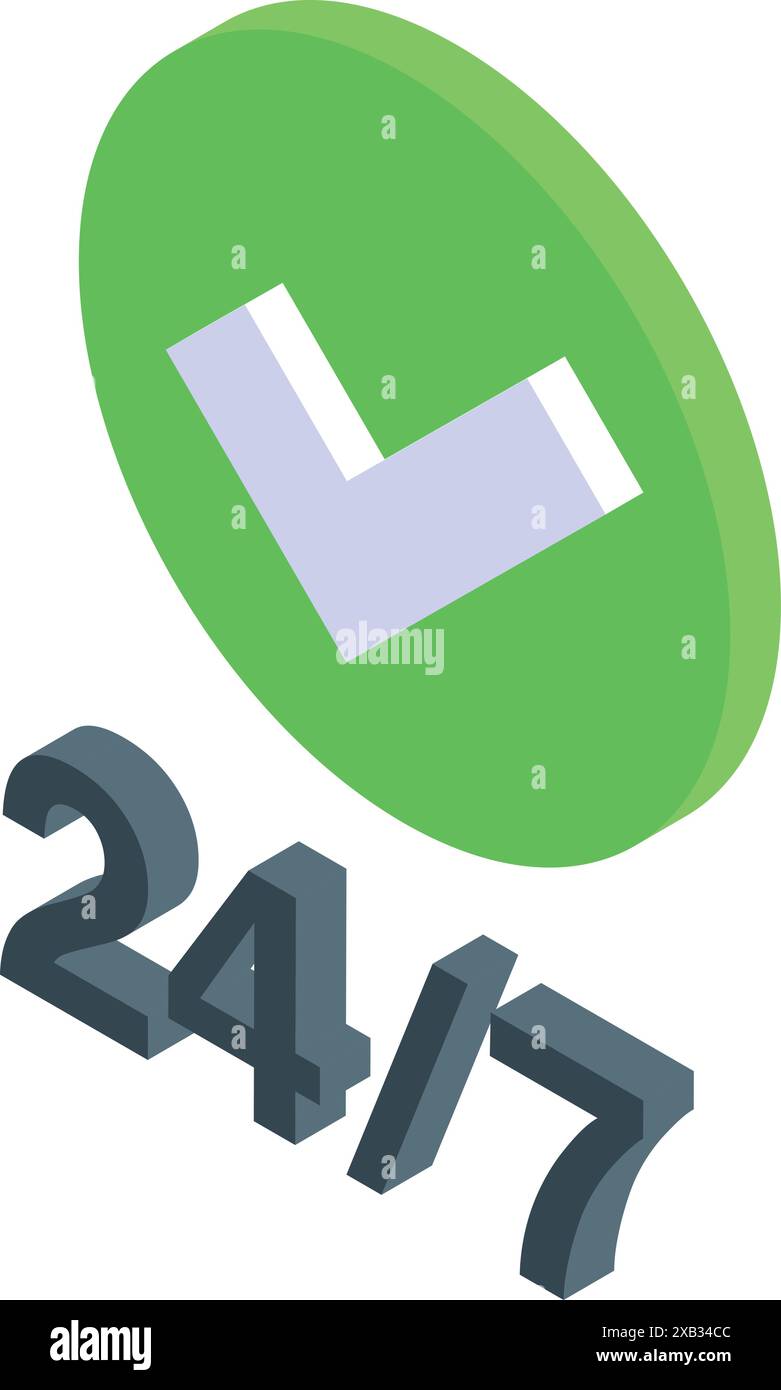 Green check mark confirms availability 24 hours a day and 7 days a week ...