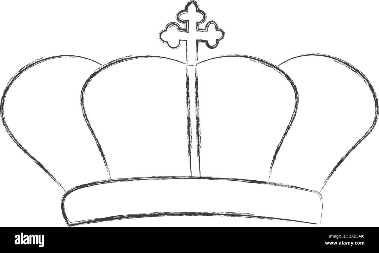 Chalk draw elegant royal crown. Royal imperial coronation symbol ...