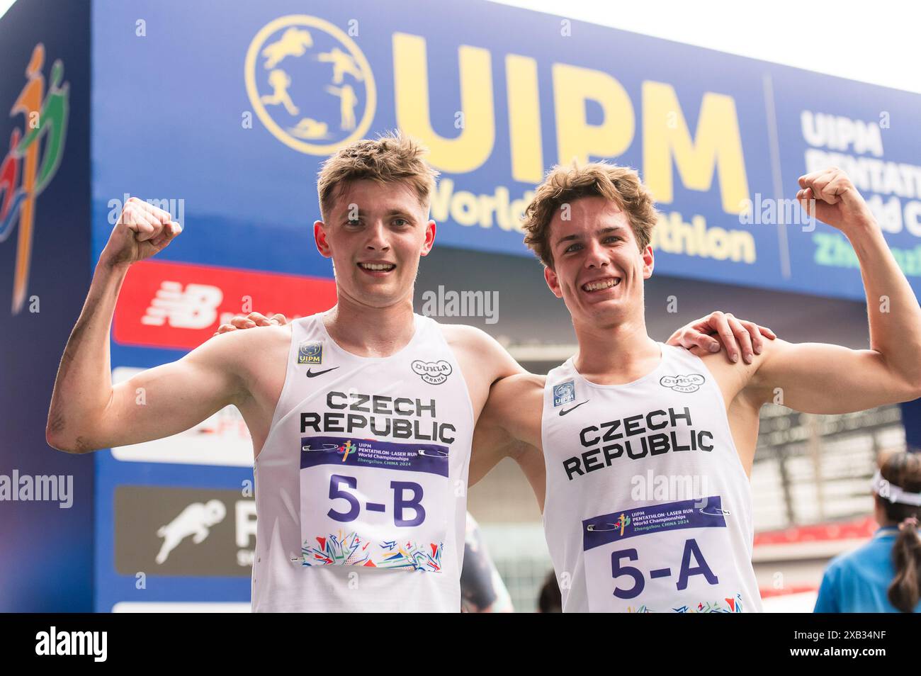 Czech Filip Houska and Matous Tuma in action during the Men's Relay in ...
