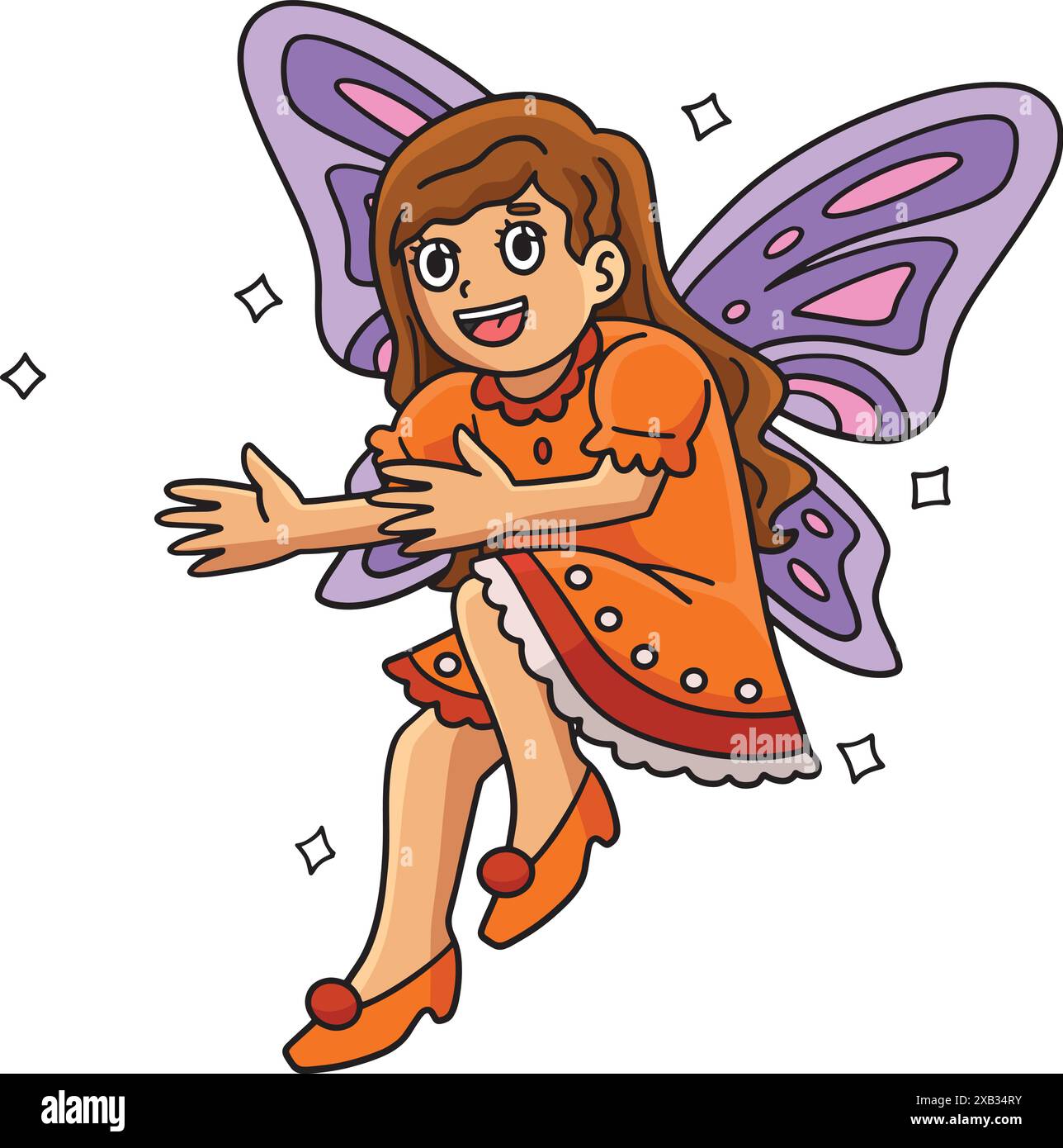 Dental Care Tooth Fairy Cartoon Colored Clipart Stock Vector Image ...