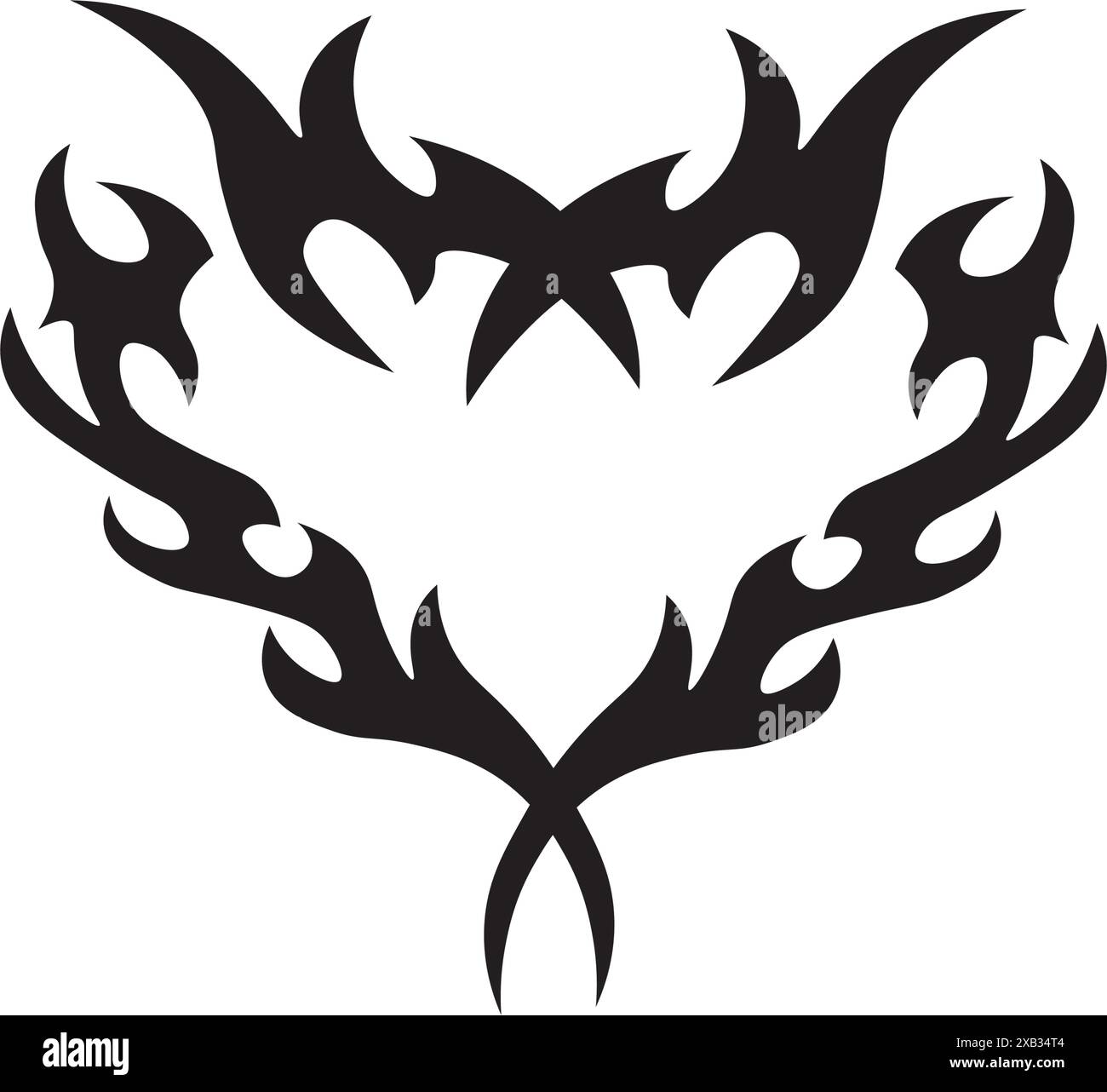 Black fire flame, design element. Tribal style for tattoo, vehicle ...