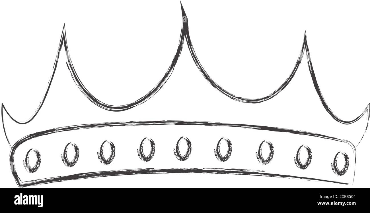 Chalk draw elegant royal crown. Royal imperial coronation symbol ...