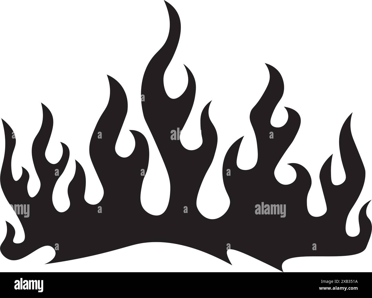 Black fire flame, design element. Tribal style for tattoo, vehicle ...