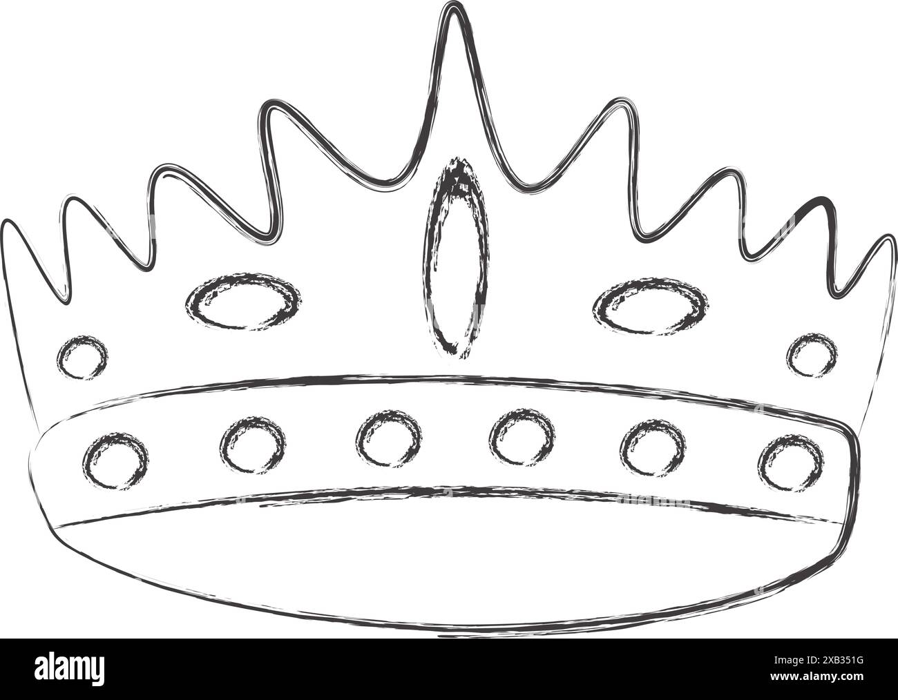 Chalk draw elegant royal crown. Royal imperial coronation symbol ...