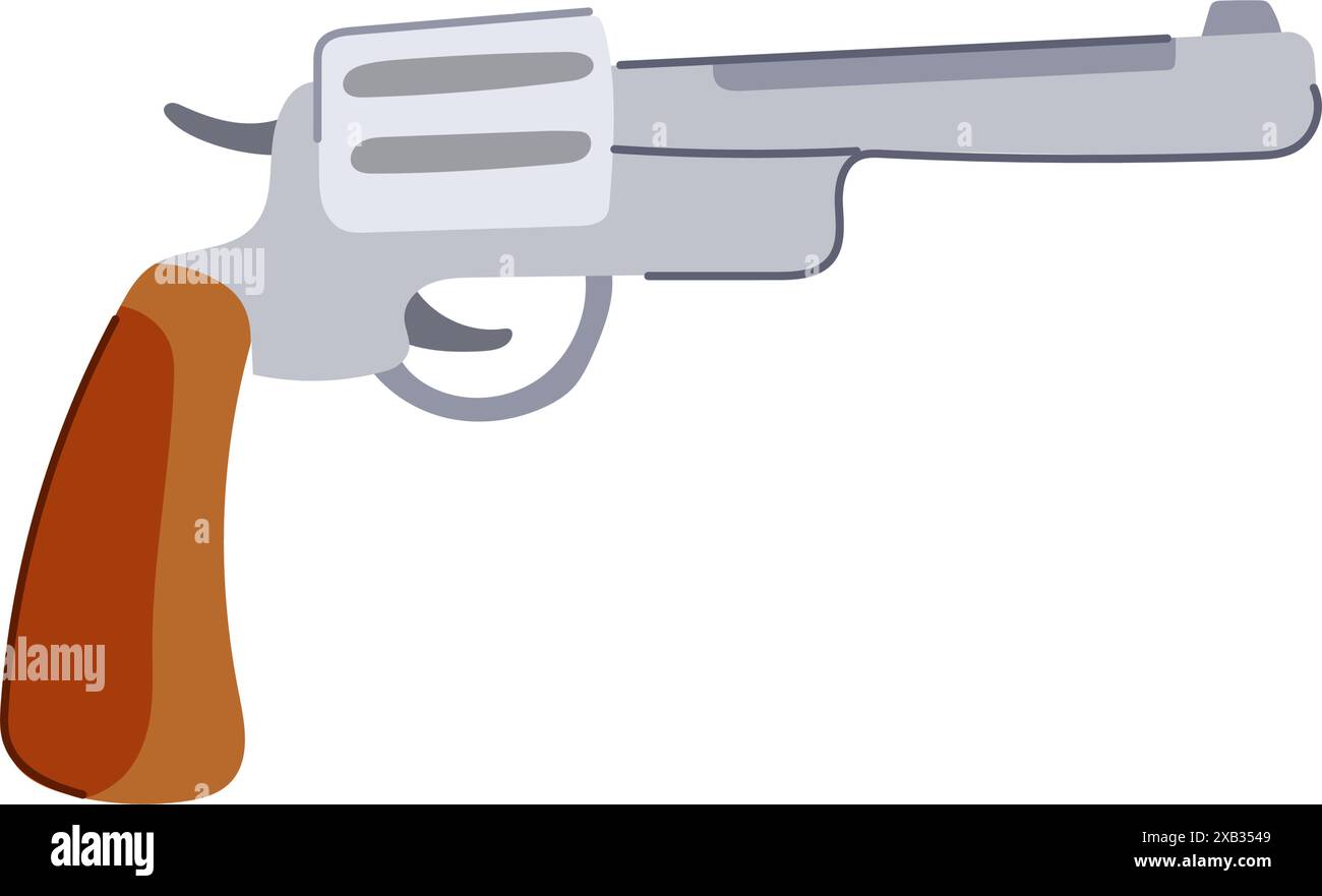 revolver wild west pistol cartoon vector illustration Stock Vector ...