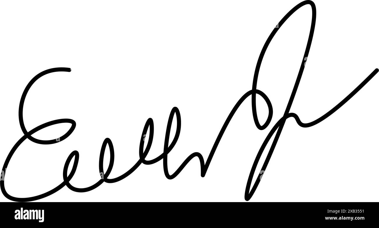 Fake manual signature for documents. Handwritten autograph. Scrawl ...