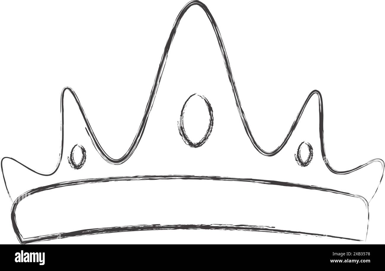 Chalk draw elegant royal crown. Royal imperial coronation symbol ...