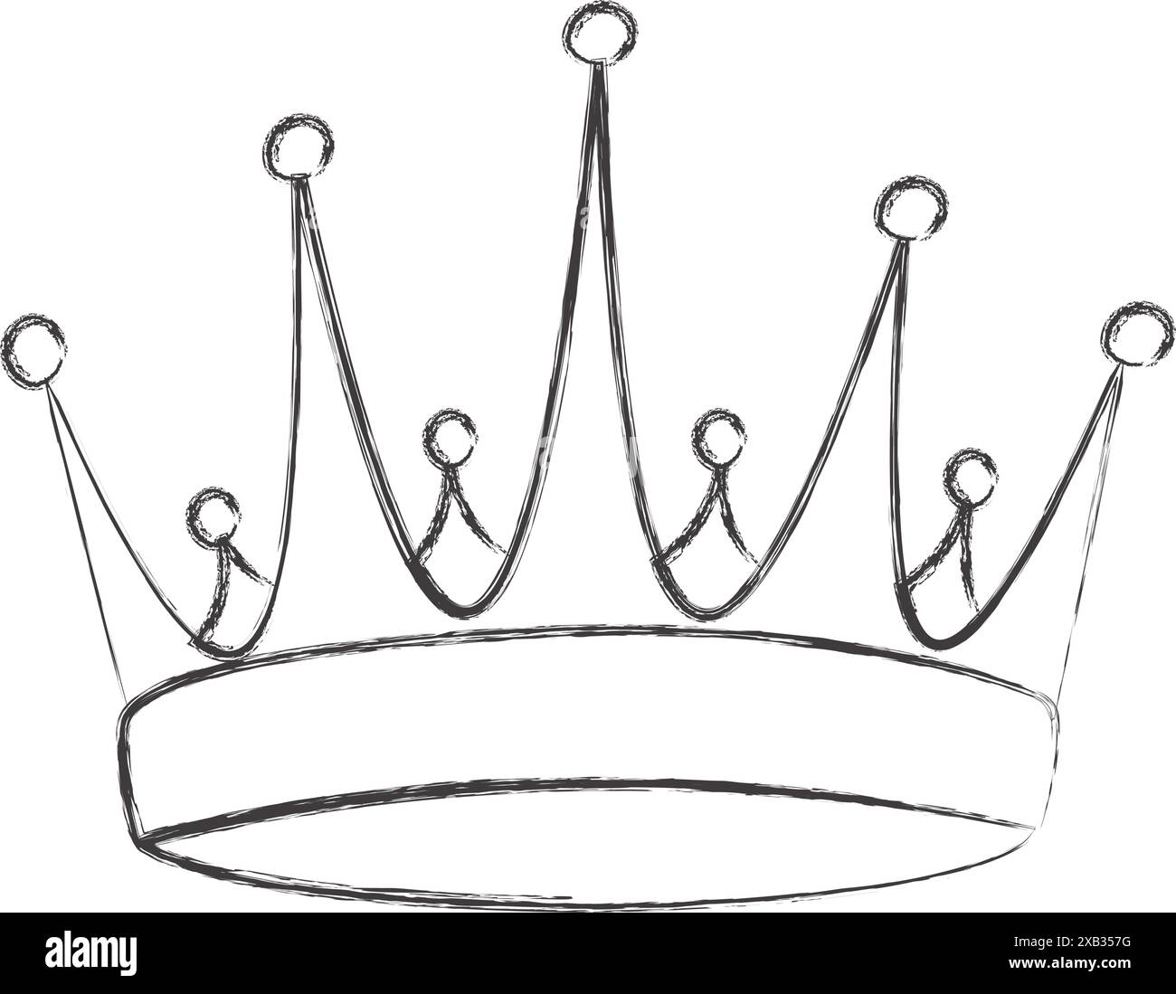 Chalk draw elegant royal crown. Royal imperial coronation symbol ...