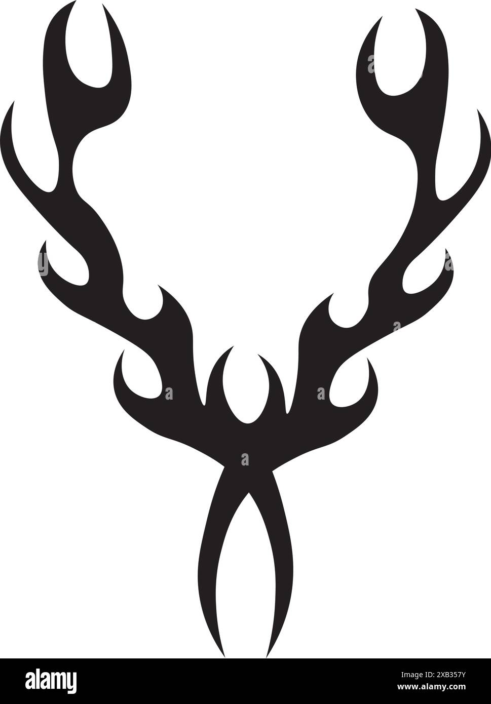 Black fire flame, design element. Tribal style for tattoo, vehicle ...