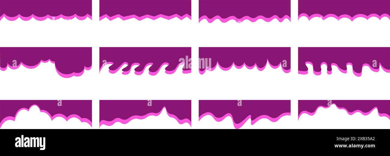 Set Of Dividers Shape Templates Modern Separator Header For Website And App Curve Lines Wave
