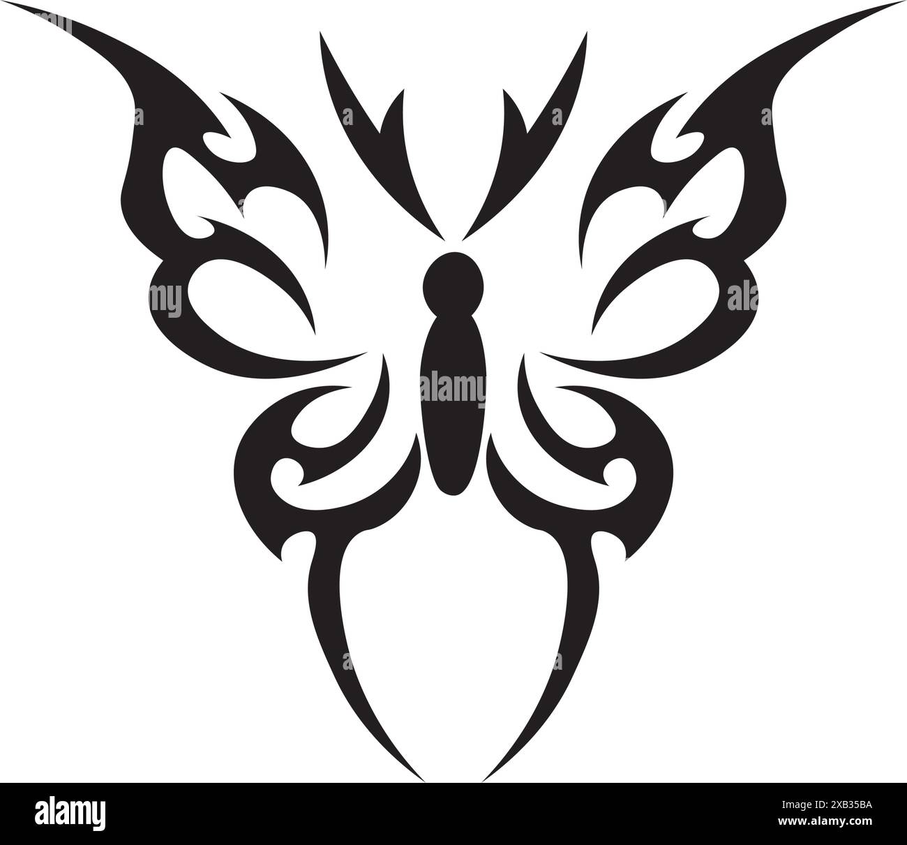 Neo tribal tattoo butterfly. Abstract ethnic shape in gothic style ...