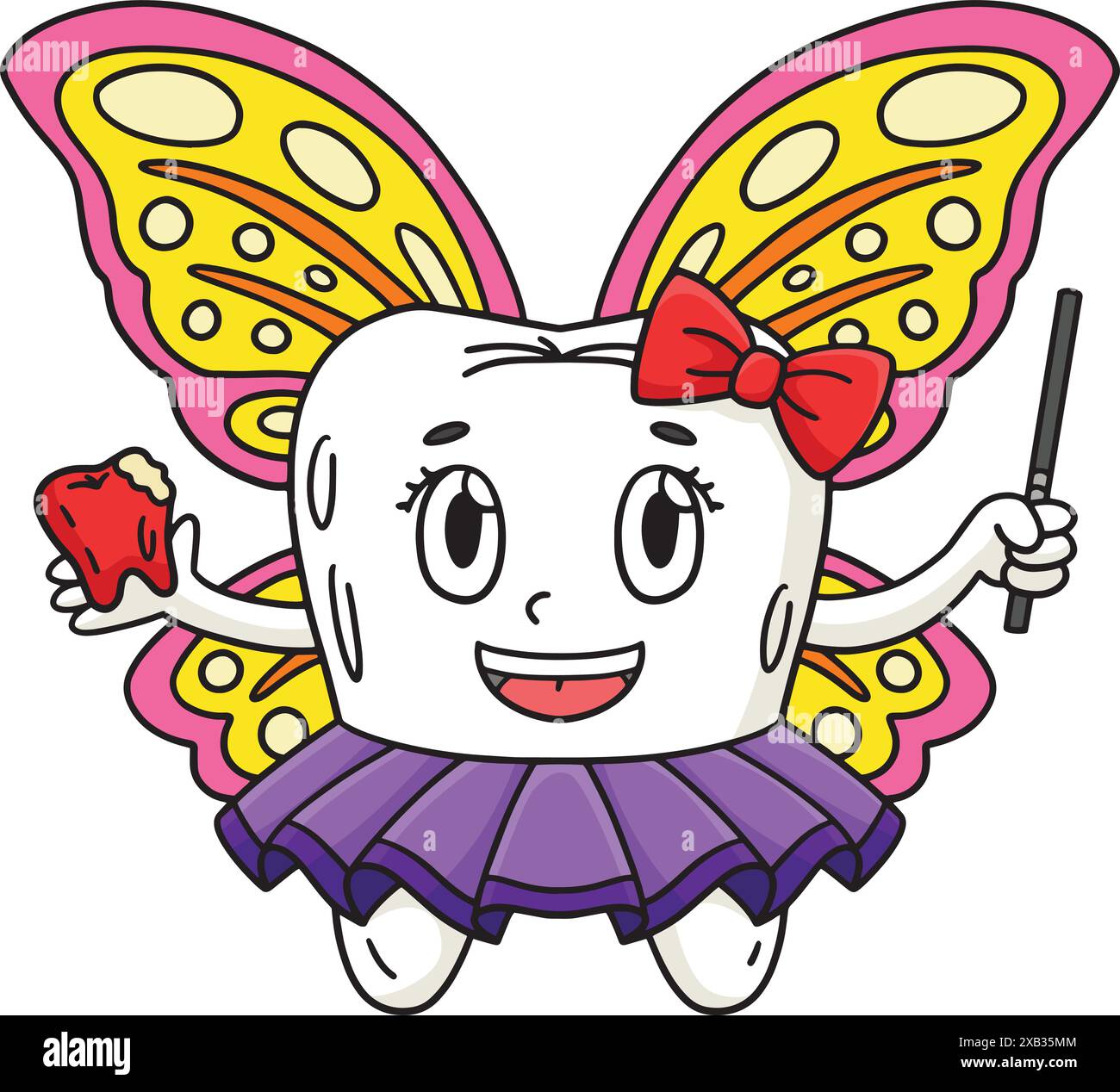 Dental Care Tooth as Fairy Cartoon Colored Clipart Stock Vector Image ...