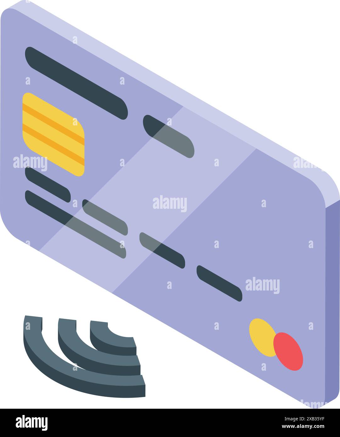 Modern credit card is making a secure contactless payment using near field communication ...