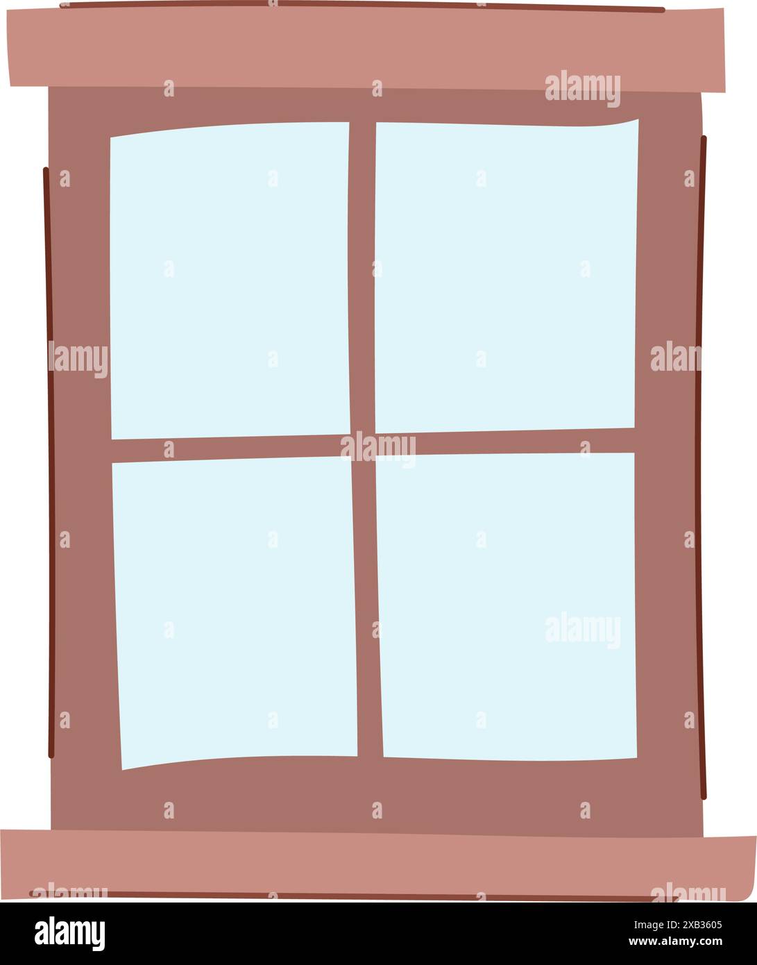 glossy window frame cartoon vector illustration Stock Vector Image ...