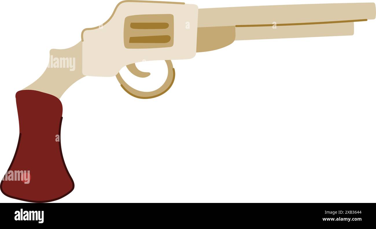 old wild west pistol cartoon vector illustration Stock Vector Image ...