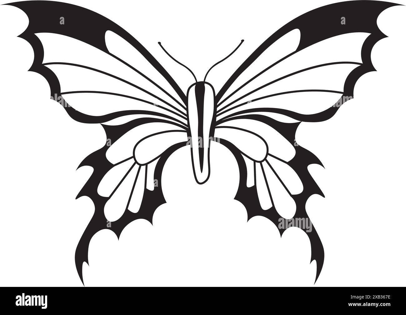 Neo tribal tattoo butterfly. Abstract ethnic shape in gothic style ...