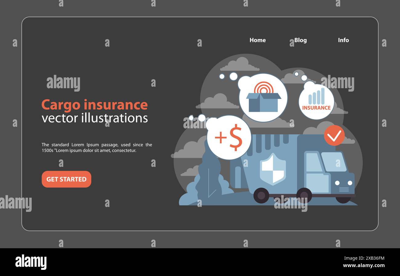 Cargo insurance concept. Logistics and freight protection with ...