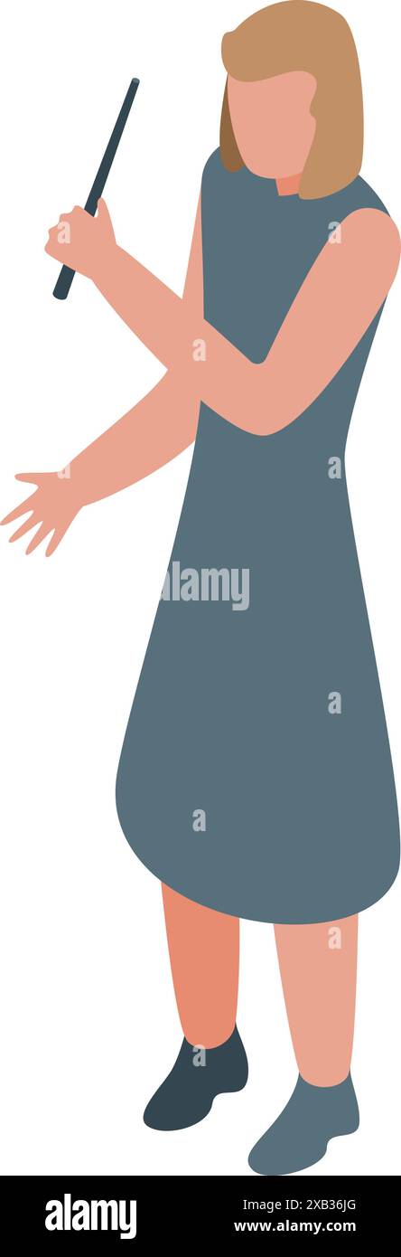 Orchestra conductor is leading the musicians, using a baton and hand ...