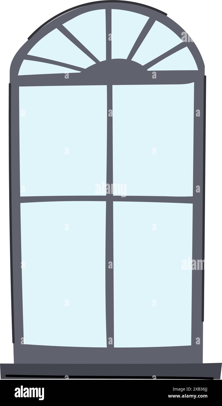 transparent window frame cartoon vector illustration Stock Vector Image ...