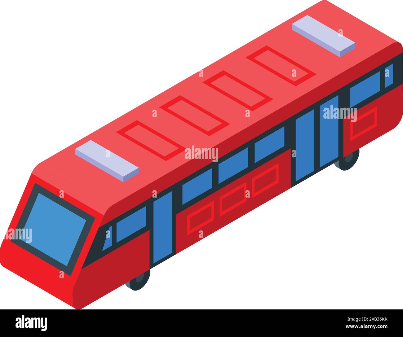 Red modern electric passenger express train isolated on white ...