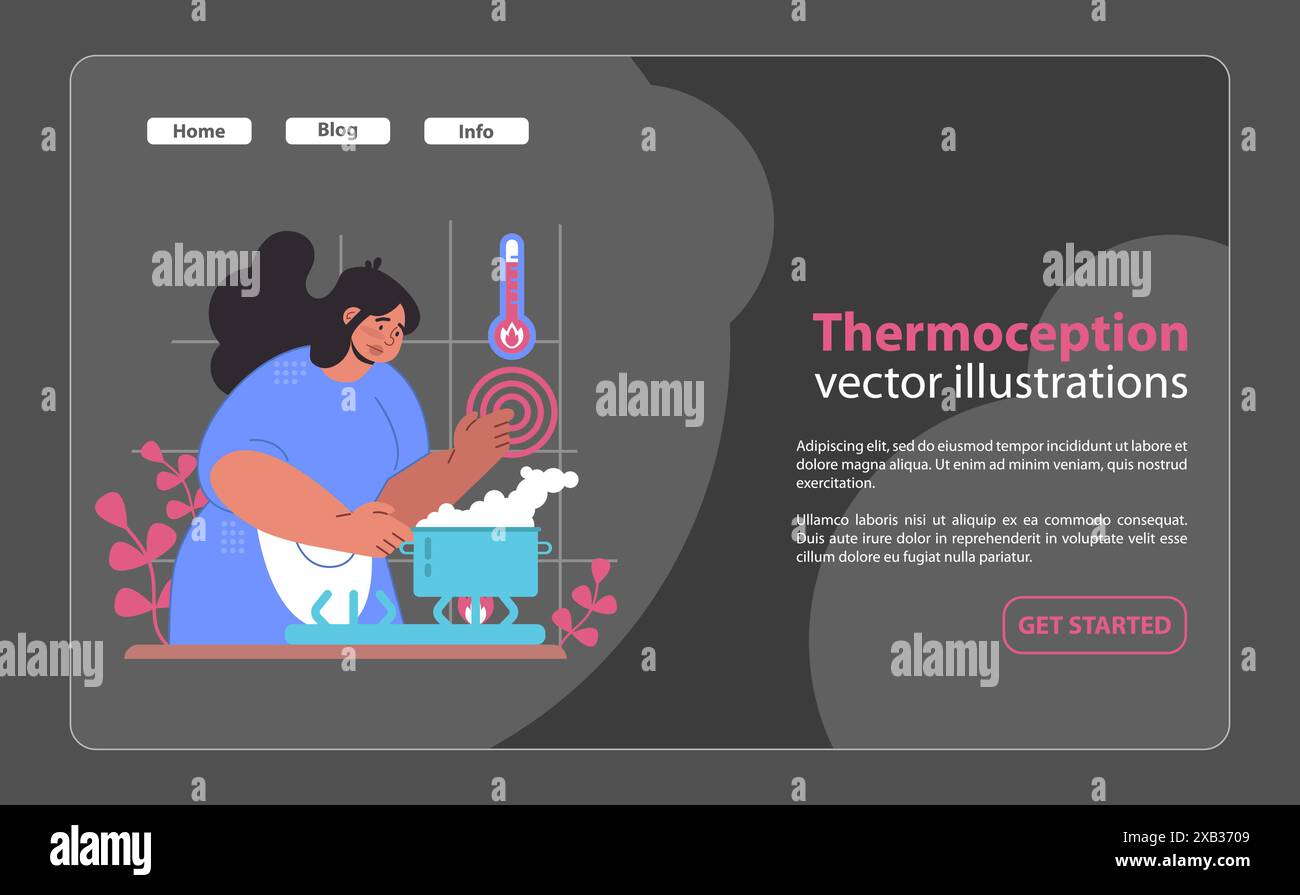 Thermoception Illustration A Woman Engaging With Temperature Showcasing The Bodys Heat