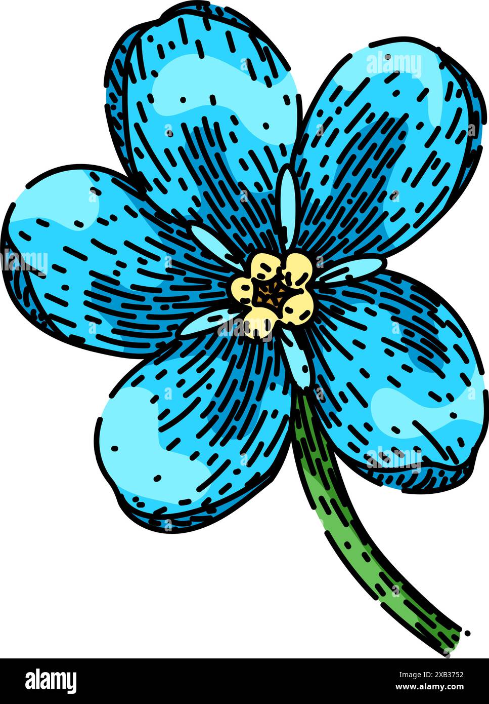 spring forget me not sketch hand drawn vector Stock Vector Image & Art ...