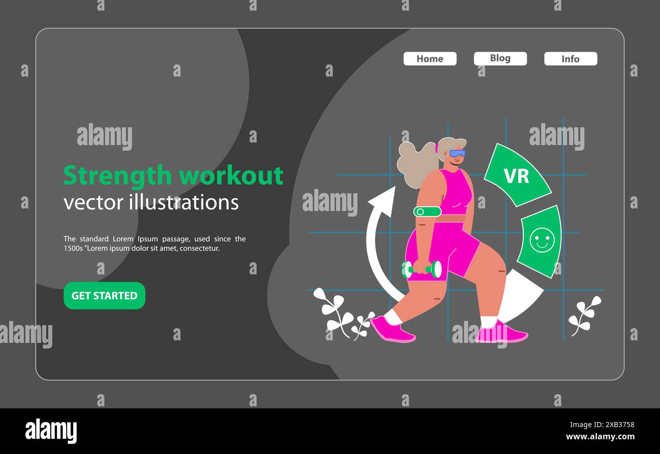 Strength workout in VR. Dynamic resistance exercise with virtual coaching. Empower your fitness ...
