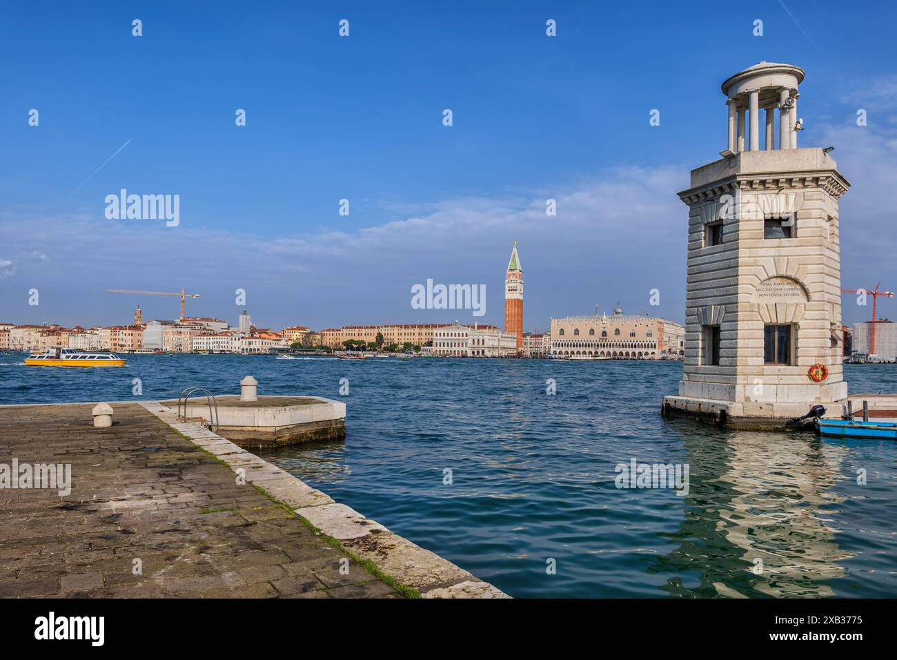 Venice city skyline from San Giorgio Maggiore island in the Venetian ...