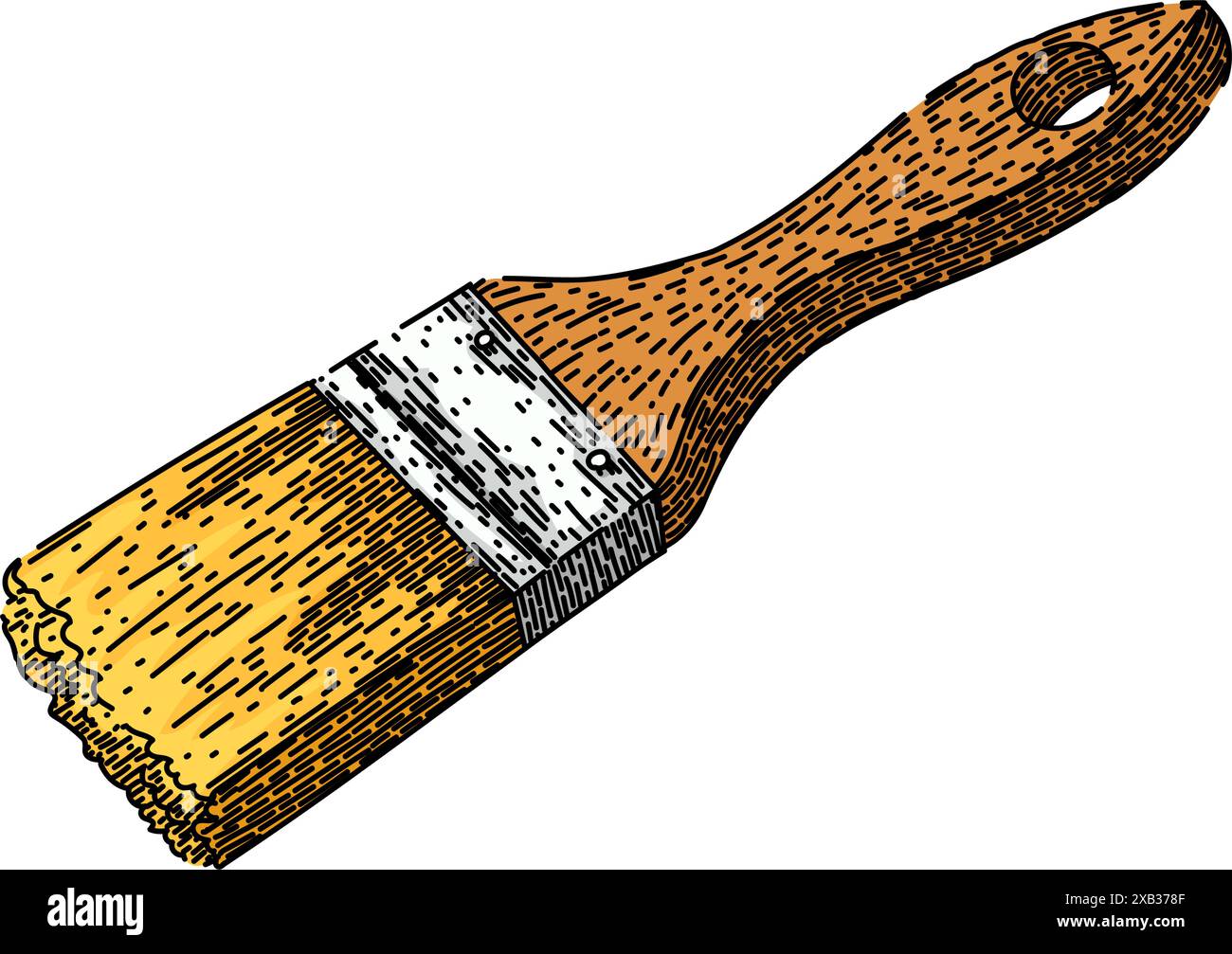 artist paint brush sketch hand drawn vector Stock Vector Image & Art ...