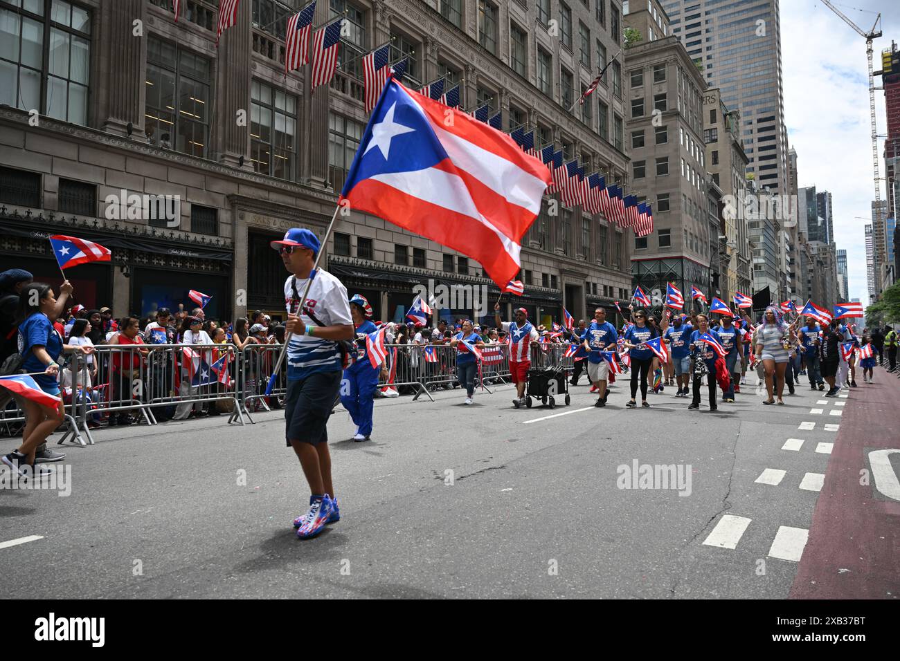 People march in the National Puerto Rican Day Parade on June 09, 2024 in New York City Stock ...