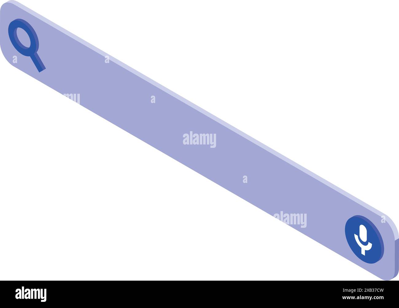 Isometric empty search bar with magnifying glass and microphone icon ...